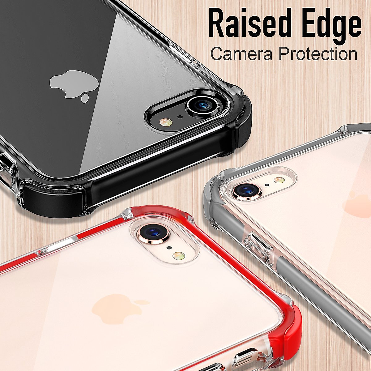 MATEPROX iPhone Se 2022 Case, iPhone SE 2020 case iPhone 8 case iPhone 7 Case Clear Shield Heavy Duty Anti-Yellow Anti-Scratch Shockproof Cover Compatible with iPhone 7/8/SE(Black)