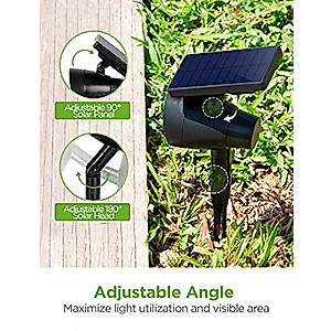 InnoGear Solar Lights, 2-in-1 Waterproof 3 LED Solar Spotlights Adjustable Wall Light Landscape Lighting Security Light Outdoor Auto On/Off for Patio Deck Yard Garden Driveway, Pack of 4