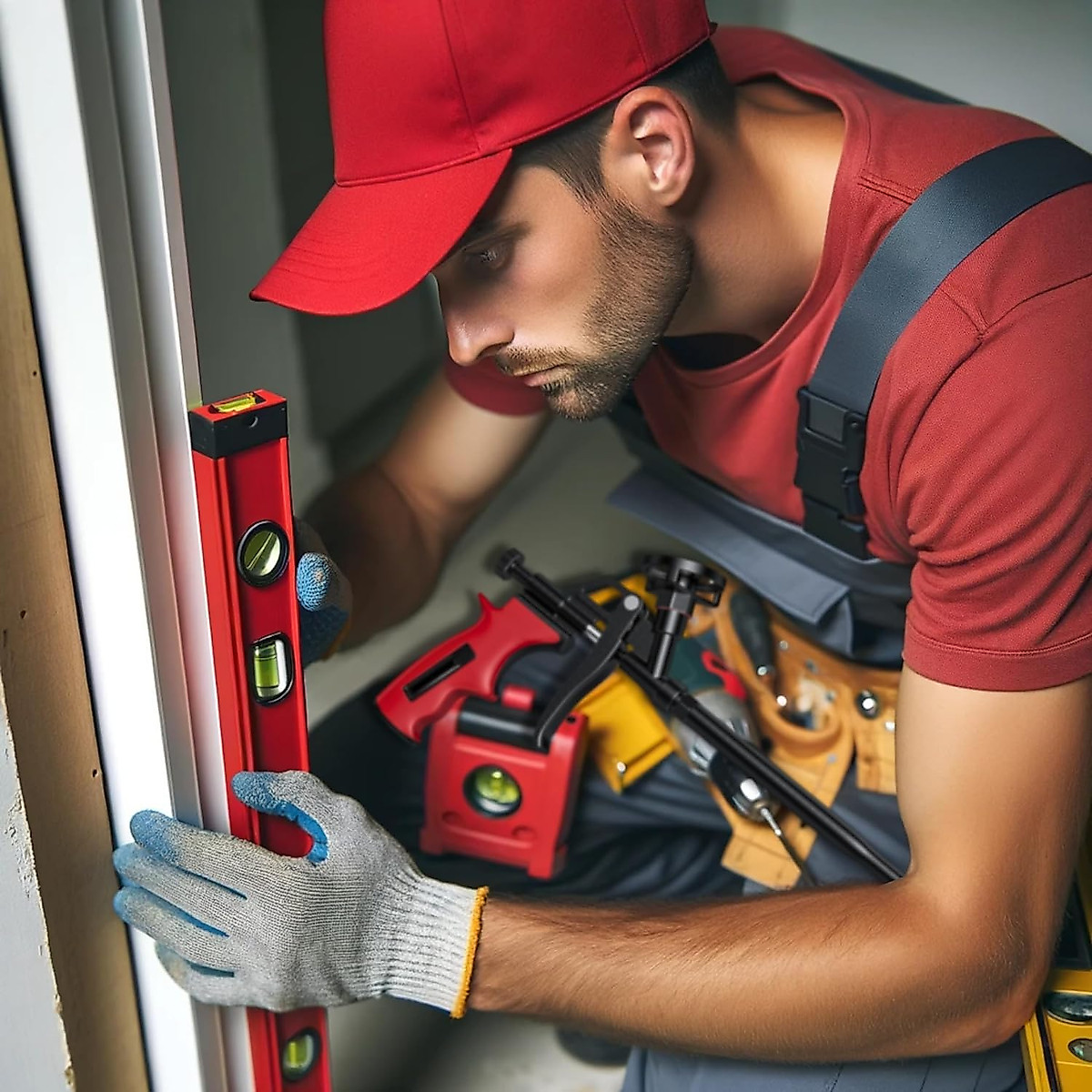 Pack of 2 Red Foam Gun – Heavy Duty PU Foaming Sealant Sprayer for Caulking and Insulation Professional Foaming Gun Spray Application for Filling and Sealing Caulking Gun