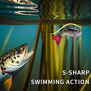 Fishing Lure Kit Topwater Bass Lures Fishing Lures Slow Sinking Swimming Lures Multi Jointed Swimbait Lifelike Hard Bait Trout Perch Pack of 4