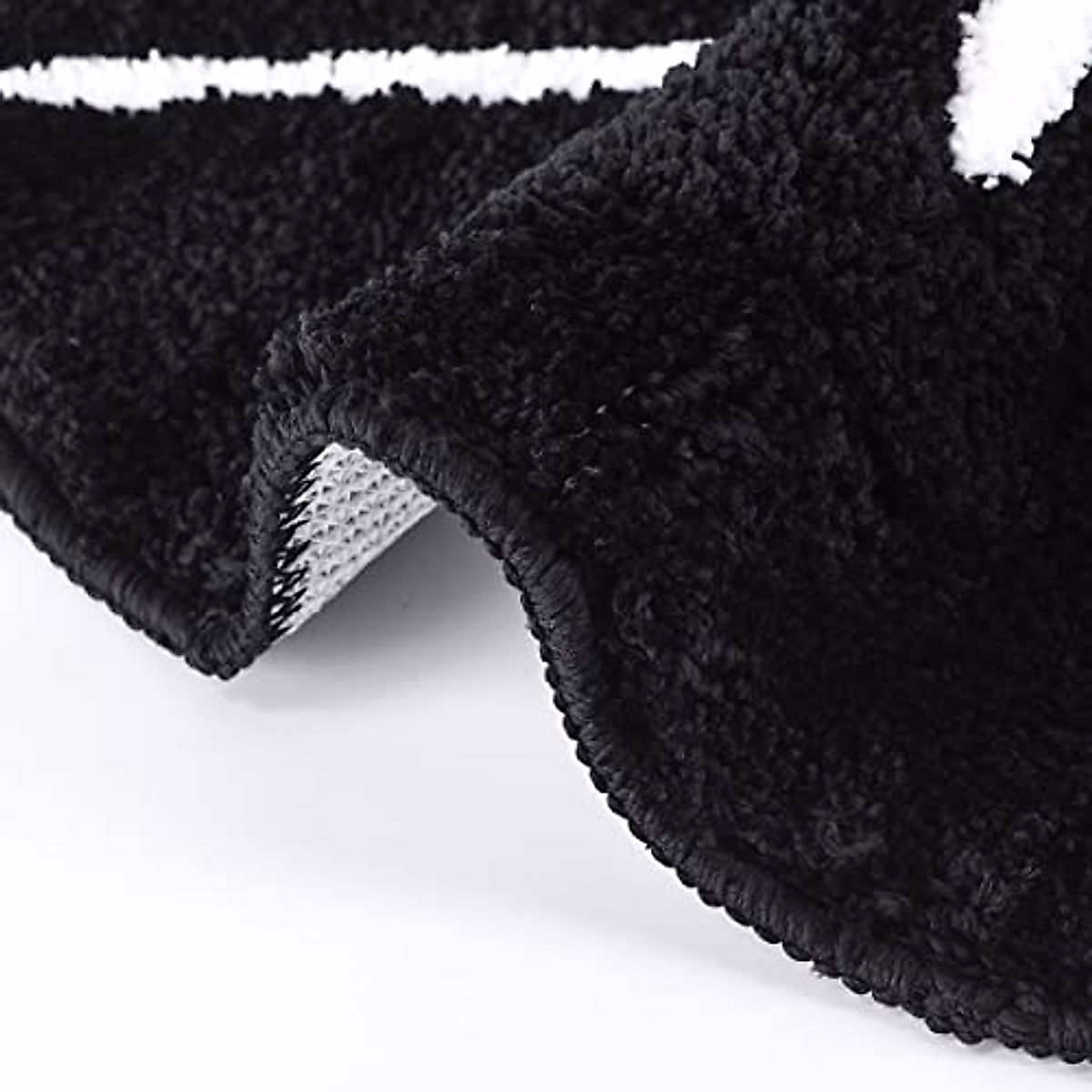 Easy Home Cat Face Bathroom Rugs, Non Slip Bathroom Cat Bath Mat, Home Living Room Mat, Machine Washable Room Carpet, Microfiber Doormat, 24x24 Inch (Black)
