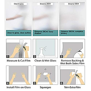 Frosted Window Film,Textured-Dirty-Image-Retro-Scratch-Style Frosted Glass Film,Heat Reflective Window Film Window Decals for Glass Doors 24×36 inch