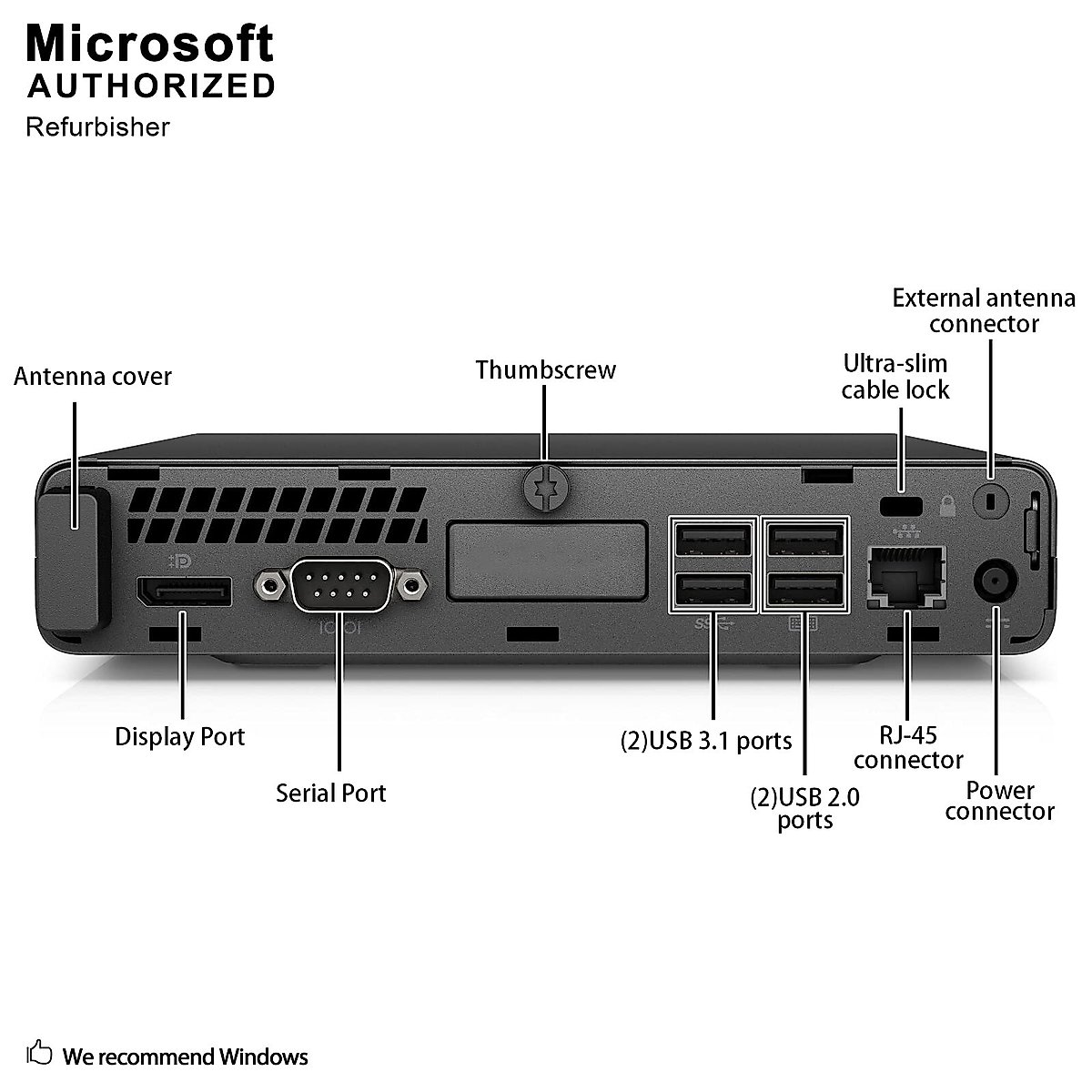 HP ProDesk 400 G3 Desktop Mini Computer, Intel Quad Core I5-6500T up to 3.1GHz, 16G DDR4, 512G SSD, N/A, WiFi, BT, DP, VGA, Windows 10 Pro 64 Bit Language Supports English/Spanish/French(Renewed)