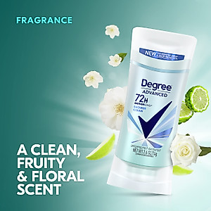 Degree Advanced Antiperspirant Deodorant 4 count 72-Hour Sweat & Odor Protection Shower Clean Antiperspirant for Women with MotionSense Technology 2.6 oz