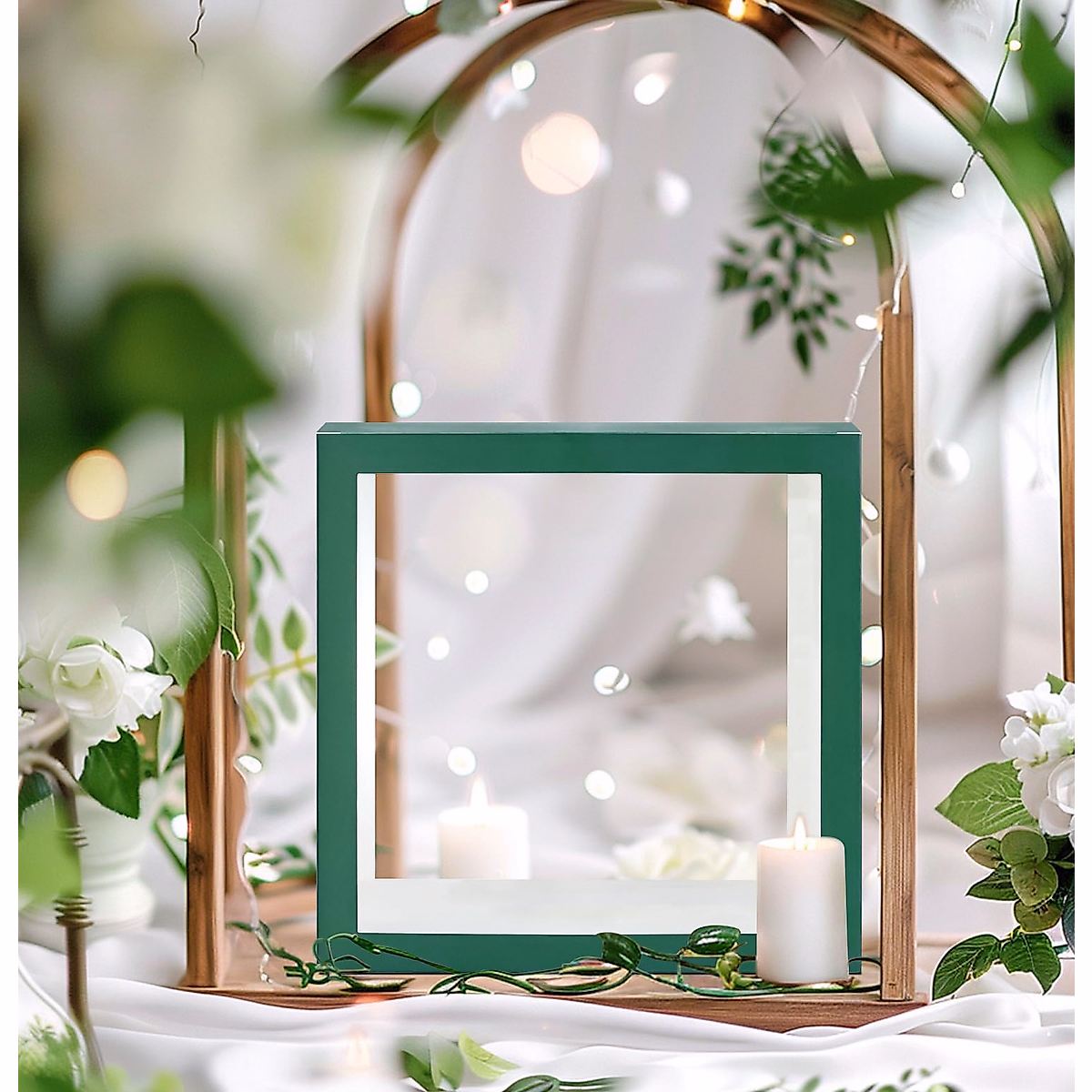 SietDESEO Green Card Box for Party Diy Money Card Box Gift Card Box Holder for Wedding Reception Baby Shower GraduationBirthday Card Box