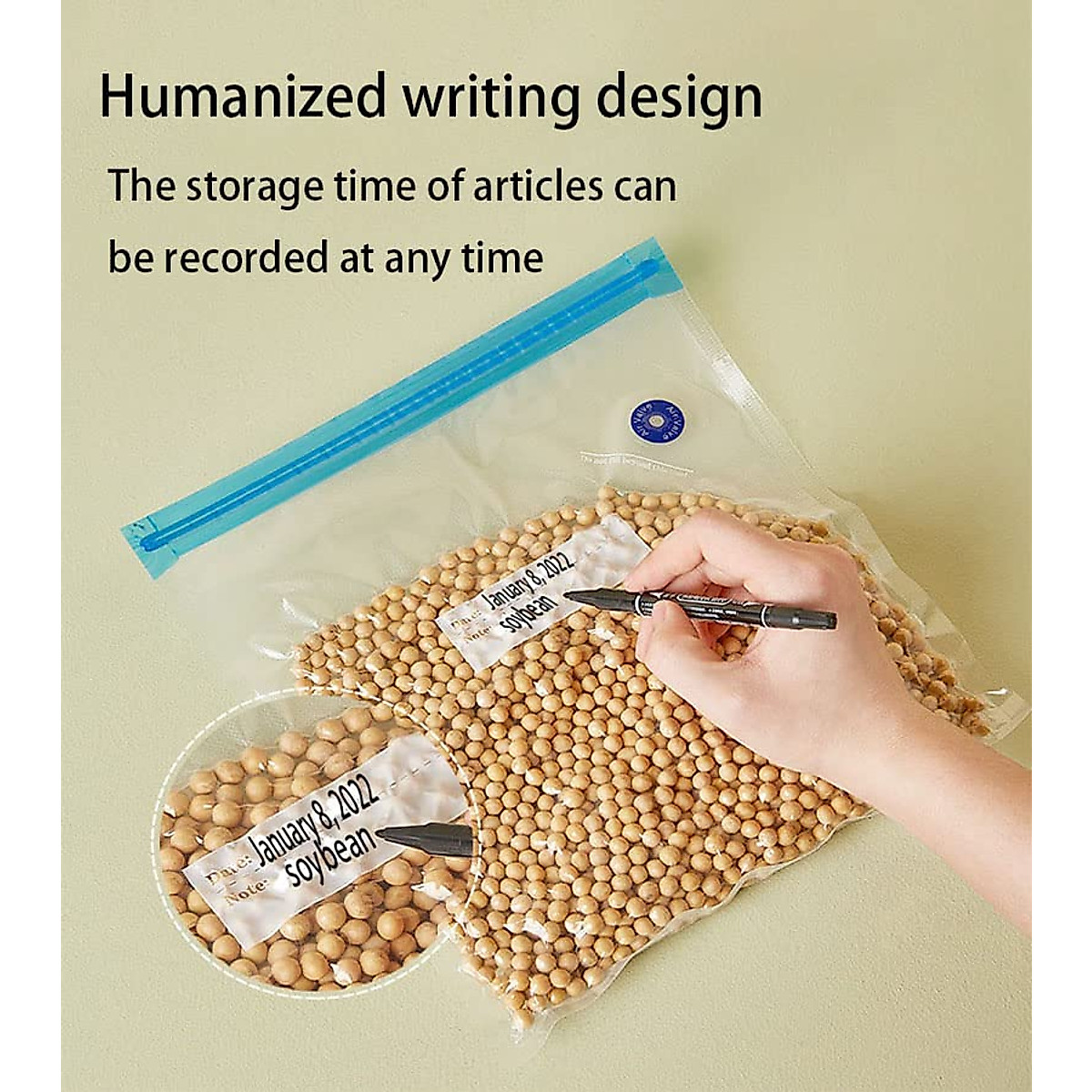 Sous Vide Bags 22pack Reusable Vacuum Food Storage Bags, with 3 Sizes Vacuum Food Bags,1 Hand Pump, 4 Sealing Clips for Food Storage and Sous Vide Cooking