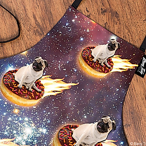 Bang Tidy Clothing Cooking Aprons for Women Pug Donut Riders Cute Aprons Baking Apron Kitchen Gift