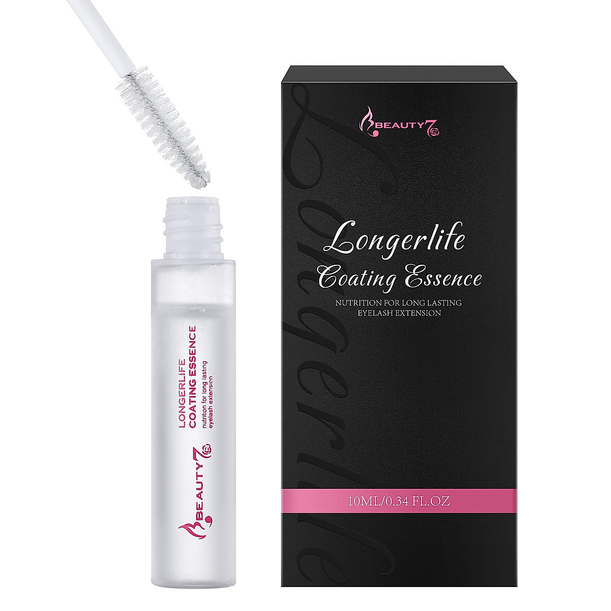 Beauty7 Eyelash Coating Essence Clear Lash Eyelashes Coating Essence Sealant Sealer 10ML Mascara Brush Extend Eyelashes Extension Longer Life Aftercare Non-Scent Waterproof Better Retention