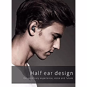 KENKUO Wireless Earbuds, Powerful Customized Sound with Big Bass, Built-in 4 Mic, Button Control, IPX6 Waterproof Bluetooth Ear Buds, Wireless Earphones Compatible with Android & Apple, Black