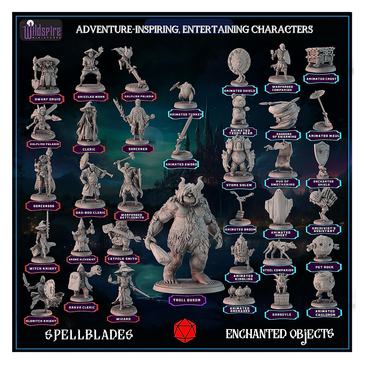 Wildspire Spellblades & Enchanted Objects for DND Miniatures 28mm-32mm Player-Characters, NPC Bulk D&D Minis Unpainted Dungeons & Dragons Figures Accessories for Fantasy Tabletop RPG DND Pathfinder