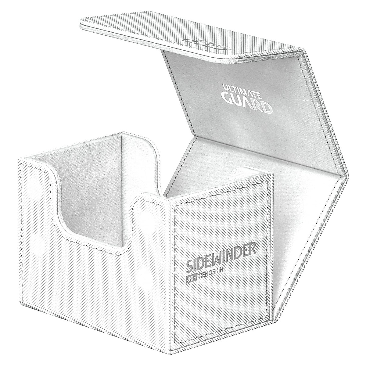 Ultimate Guard Sidewinder 80+, Deck Box for 80 Double-Sleeved TCG Cards, White, Magnetic Closure & Microfiber Inner Lining for Secure Storage