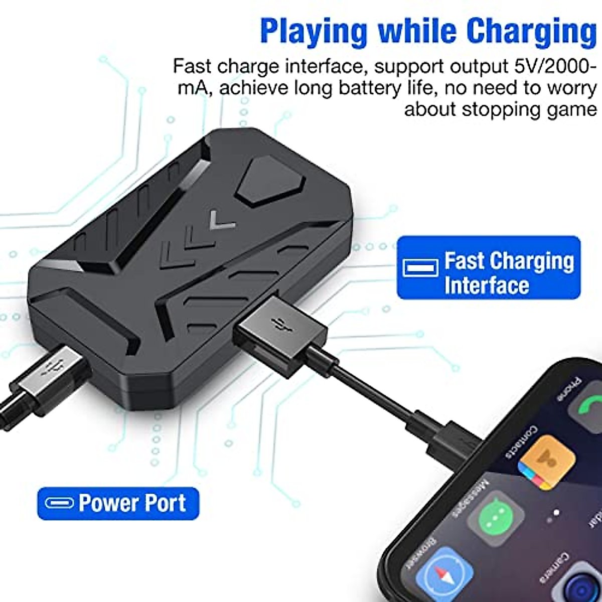 One Handed Gaming Keyboard Mouse, Wired Gaming Keyboard Mouse with Converter Adapter for Android, iOS - BT 4.0 Connection - Play PC Games on Mobile - Adjustable Stand (Mix Pro+F6