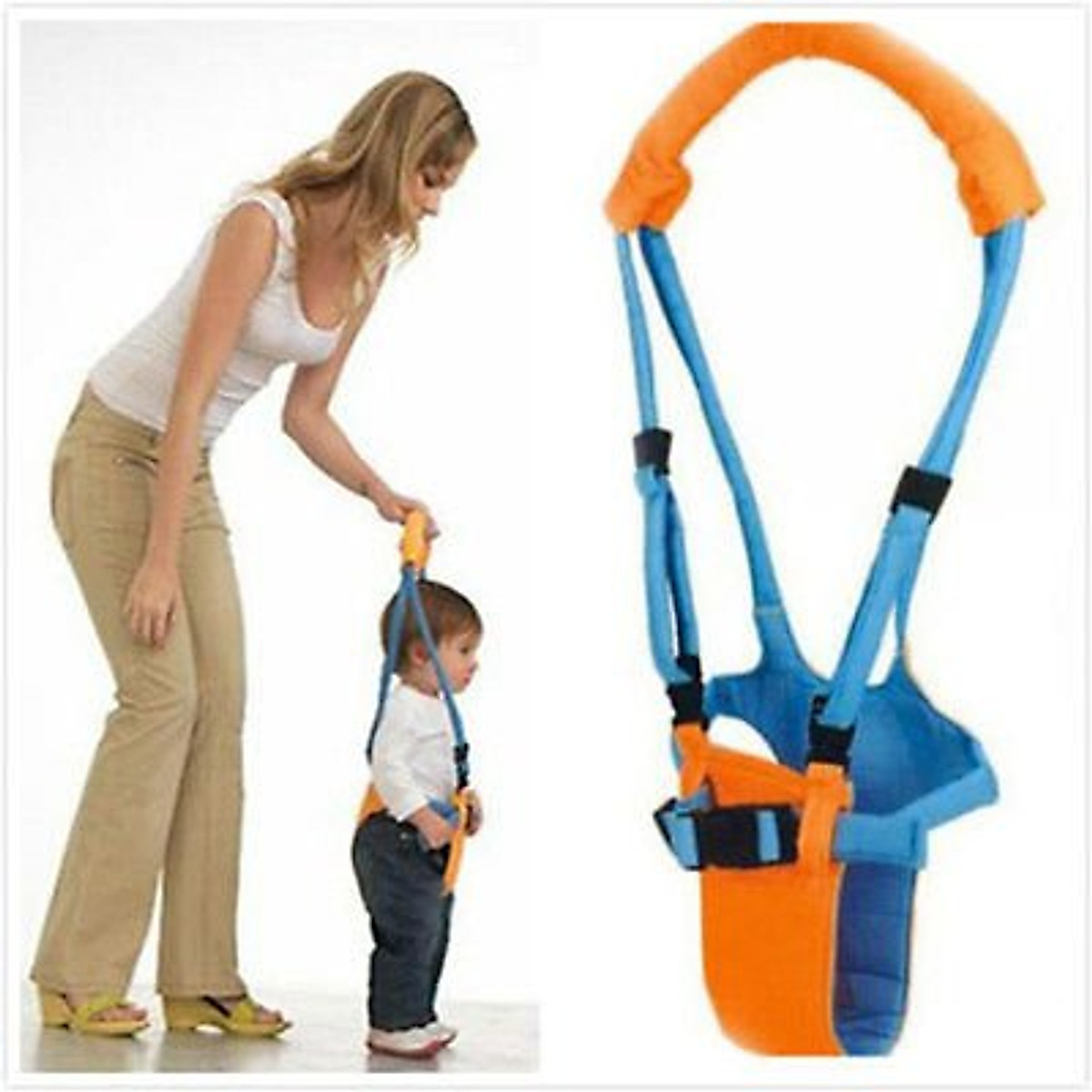 Adjustable Baby Walker Toddler Walking Assistant Harness Hand-Held Baby Walking Learning Helper Breathable Infant Leashe Walking Belt for for 0-24 Month Unisex Children
