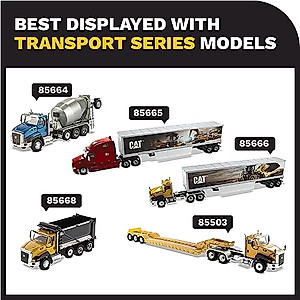 Diecast Masters Caterpillar CT660 Day Cab Tractor w/McNeilus Concrete Mixer | Transport Series Cat Trucks & Construction Equipment | 1:50 Scale Model Diecast Collectible Model 85664