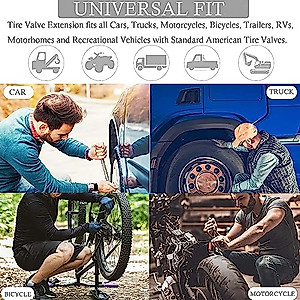 Z-oneMart 5 Pack Tire Valve Extension, 2Pcs 8.25 Inch Flexible Valve Stem Extenders with Brass 45 90 135 Multi Degree Schrader Tire Valve Stem Extension Adaptor Compatible for RV Bike Motorcycle Car