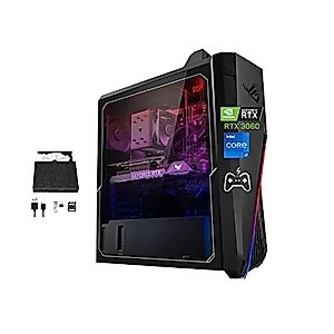 ASUS 2022 ROG Gaming Desktop, Intel Core i7-12700F Processor, 64GB DDR4 RAM, 4TB PCIe SSD + 4TB HDD, NVIDIA GeForce RTX 3060 12G DDR6, Win 11 Pro, Black, Hotface DVD-RW USB Hub