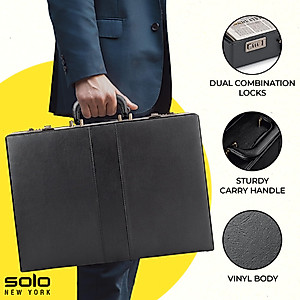 Solo Grand Central Attaché Briefcase with Combination Locks, Black
