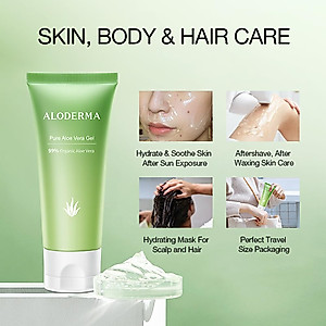 Aloderma Essential Aloe Hydrating Skin Care Set - 4 Pieces - Gel, Cleanser, Toner, Cream