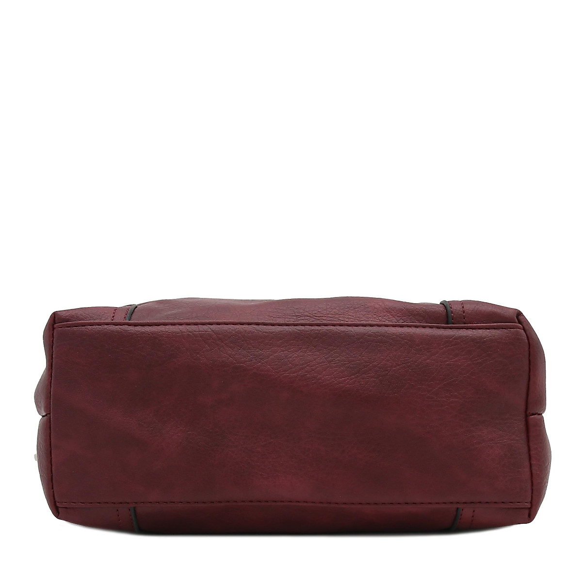 Hobo Shoulder Bag with Big Snap Hook Hardware (Burgundy)