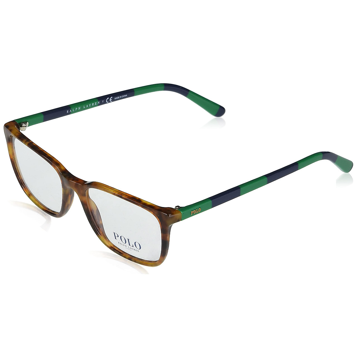 Polo Ralph Lauren Men's PH2234 Semi-Circular Prescription Eyewear Frames, Shiny Jerry Havana/Demo Lens, 54 mm