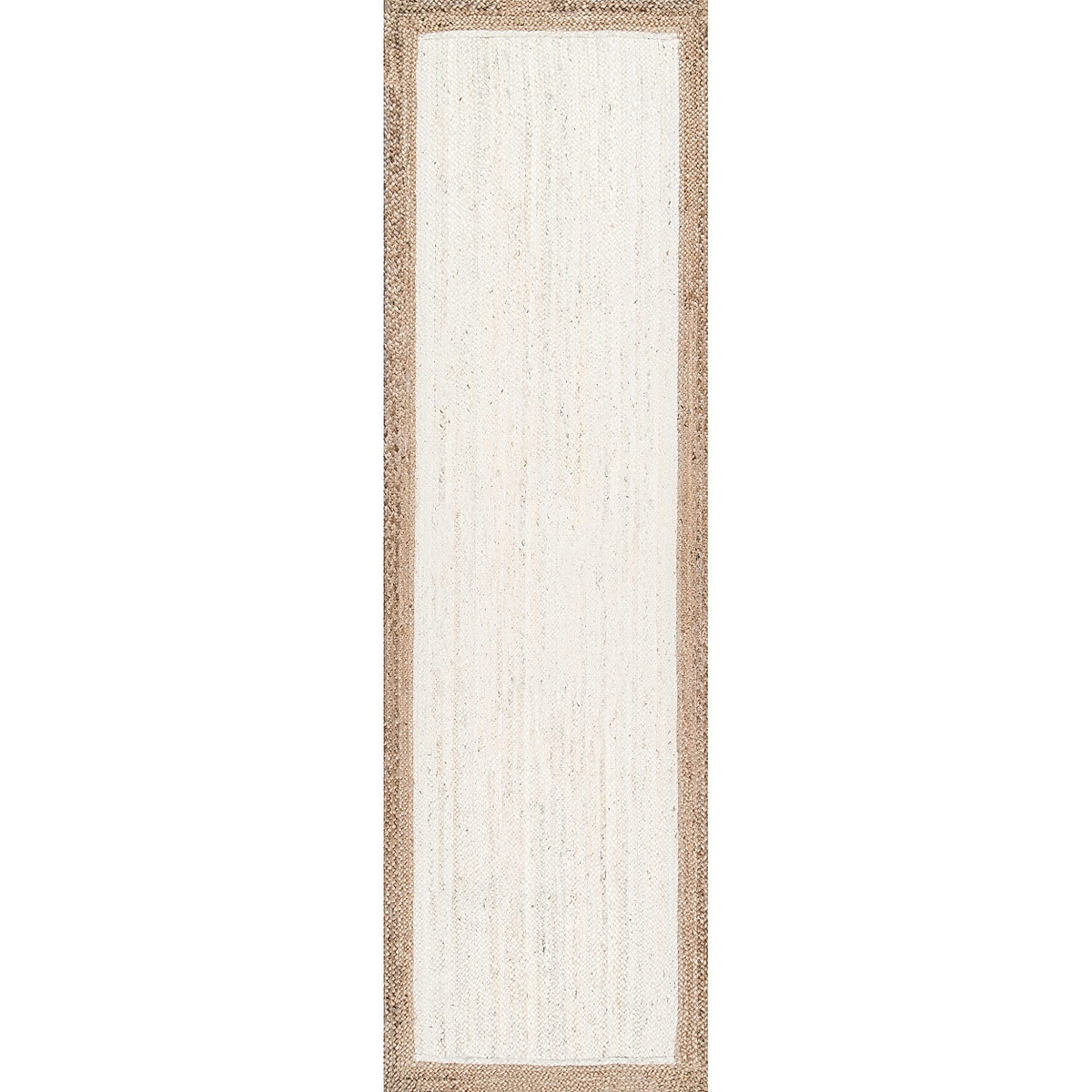 nuLOOM Eleonora Hand Woven Jute Runner Rug , 2' 6" x 10', White, Rectangular