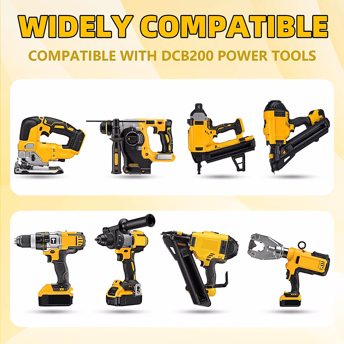 DASNITE 2Pack 7.0Ah 20Volt DCB200 Li-ion Batteries Replacement for Dewalt 20V Battery and DCB112 Charger Compatible with Dewalt 20V Max Cordless Tools DCB204 DCB206 DCB201 DCB207 DCD/DCF/DCG Series
