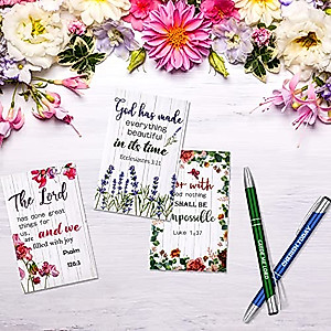 24 Pcs Verse Bible Pens Bible Notebook Bible Gifts Set Spiritual Journal for Women Floral Journal for Notebook Inspirational Bible Gifts for Women Man (Bible)