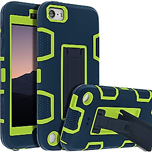 iPod Touch 7th Gen Case,iPod Touch 6th Gen Case,Kickstand Case for iPod Touch,Anti-Scratch Anti-Fingerprint Heavy Duty Protection Shockproof Rugged Cover Apple iPod Touch 2019,Blue