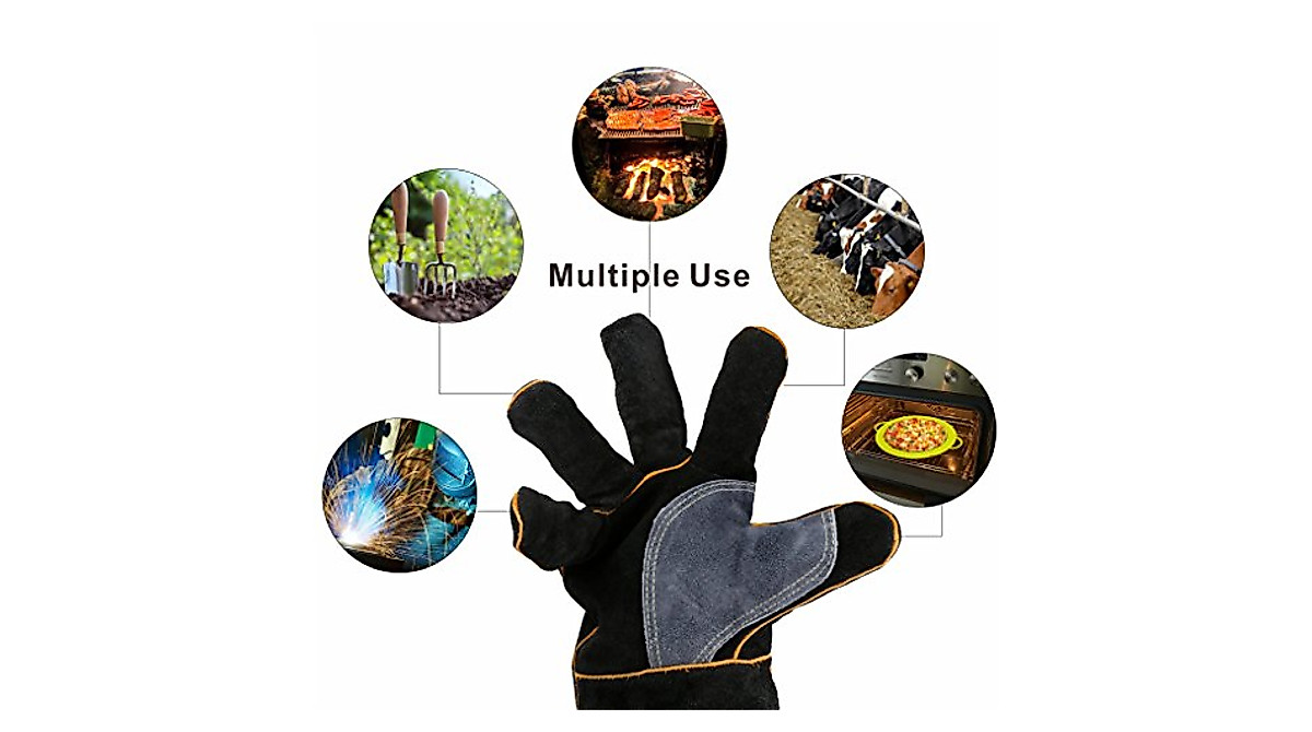 KIM YUAN Heat Resistant Gloves: Welding, BBQ & Fireplace