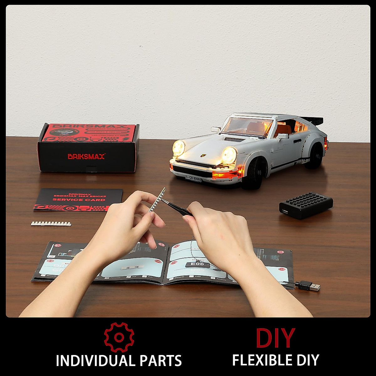 BRIKSMAX Led Lighting Kit for Porsche 911 - Compatible with Lego 10295 Building Blocks Model- Not Include The Lego Set
