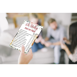 Yuansail True Or False Baby Shower Game, Gender Reveal Party Supplies, Jungle Animals Safari Floral Green Party Decorations,– 30 Game Cards 1 Answer Card. (bb002-yx03)