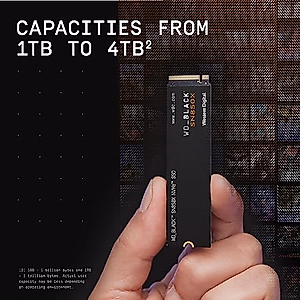 WD_BLACK 4TB SN850X NVMe Internal Gaming SSD Solid State Drive - Gen4 PCIe, M.2 2280, Up to 7,300 MB/s - WDS400T2X0E