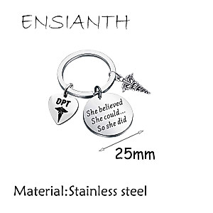 ENSIANTH DPT Gift Doctor of Physical Therapy Keychain She Believed She Could So She Did DPT Graduation Gift (DPT She Believed KR)