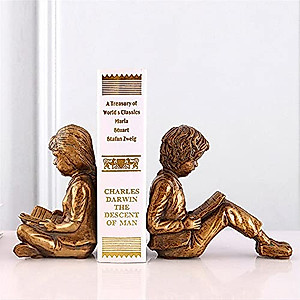 YAOLUU Bookend Reading Child Bookends Home Decoration Accessories Office Study Room Display Antique Book Stand Resin Ornaments Desktop Decors Shelf bookend
