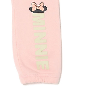 Disney Minnie Mouse Little Girls Fleece 2 Pack Jogger Pants Gray/Pink 7-8