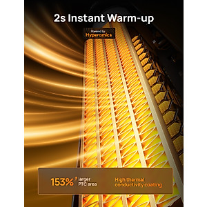 Dreo Space Heater Large Room, 30" Electric Heaters with Remote, 120° Oscillation, Adjustable Thermostat, 5 Heat & 3 Fan levels, 8 Safety Protections, 25dB Quiet, 1-12H Timer, Heater for Office, Black