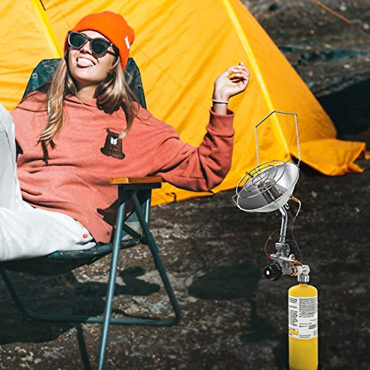 Redline Canyon Tank Top Propane Heater Attachment System - 1lb Cylinder Gas Top Heater for Camping and Travelling