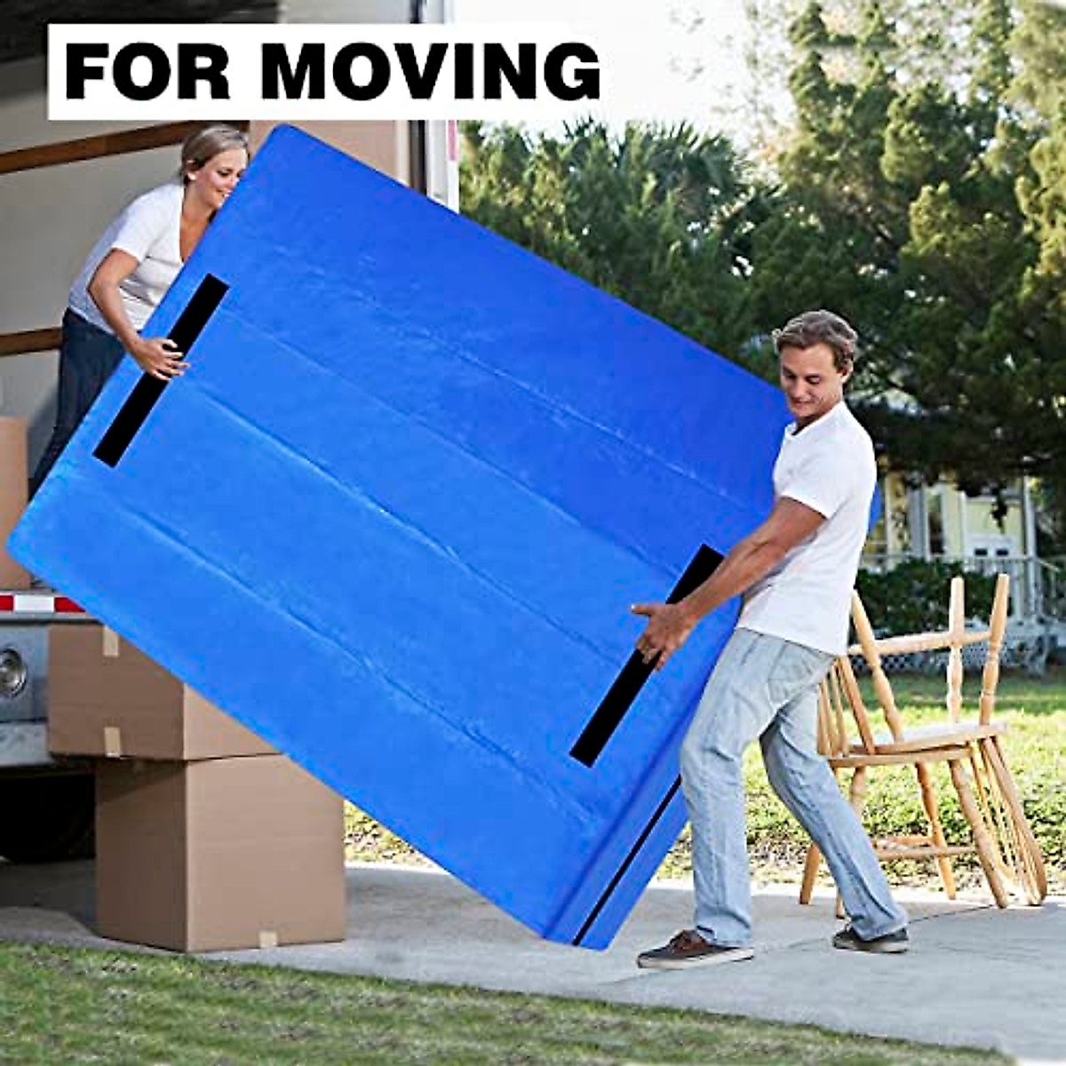 SGPAC King Mattress Bag for Moving 1 Pack, Moving Bags Heavy Duty Extra Large,Clothes Moving Storage Bags,Big Blue Storage Bags for Moving,Reusable Dorm Packing Bags,4 Pack