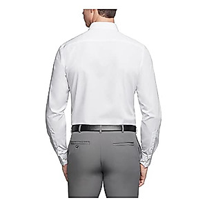 Van Heusen mens Regular Fit Poplin Solid Spread Collar dress shirts, White, 17.5 Neck 36 -37 Sleeve X-Large US