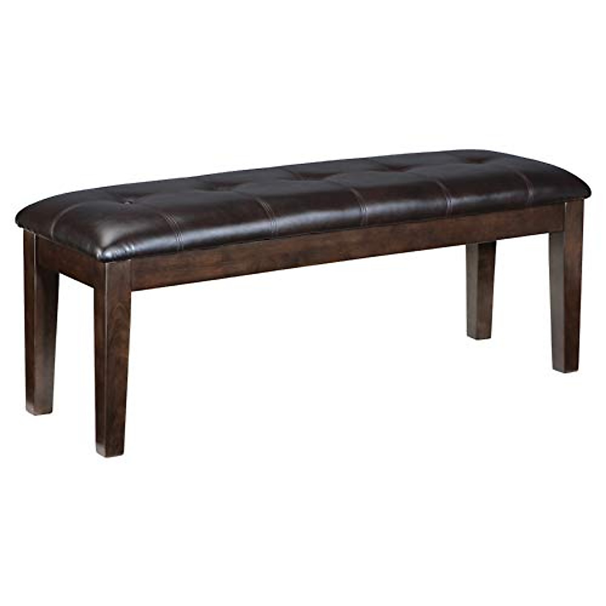 Signature Design by Ashley Haddigan Traditional Upholstered Dining Room Bench, Dark Brown