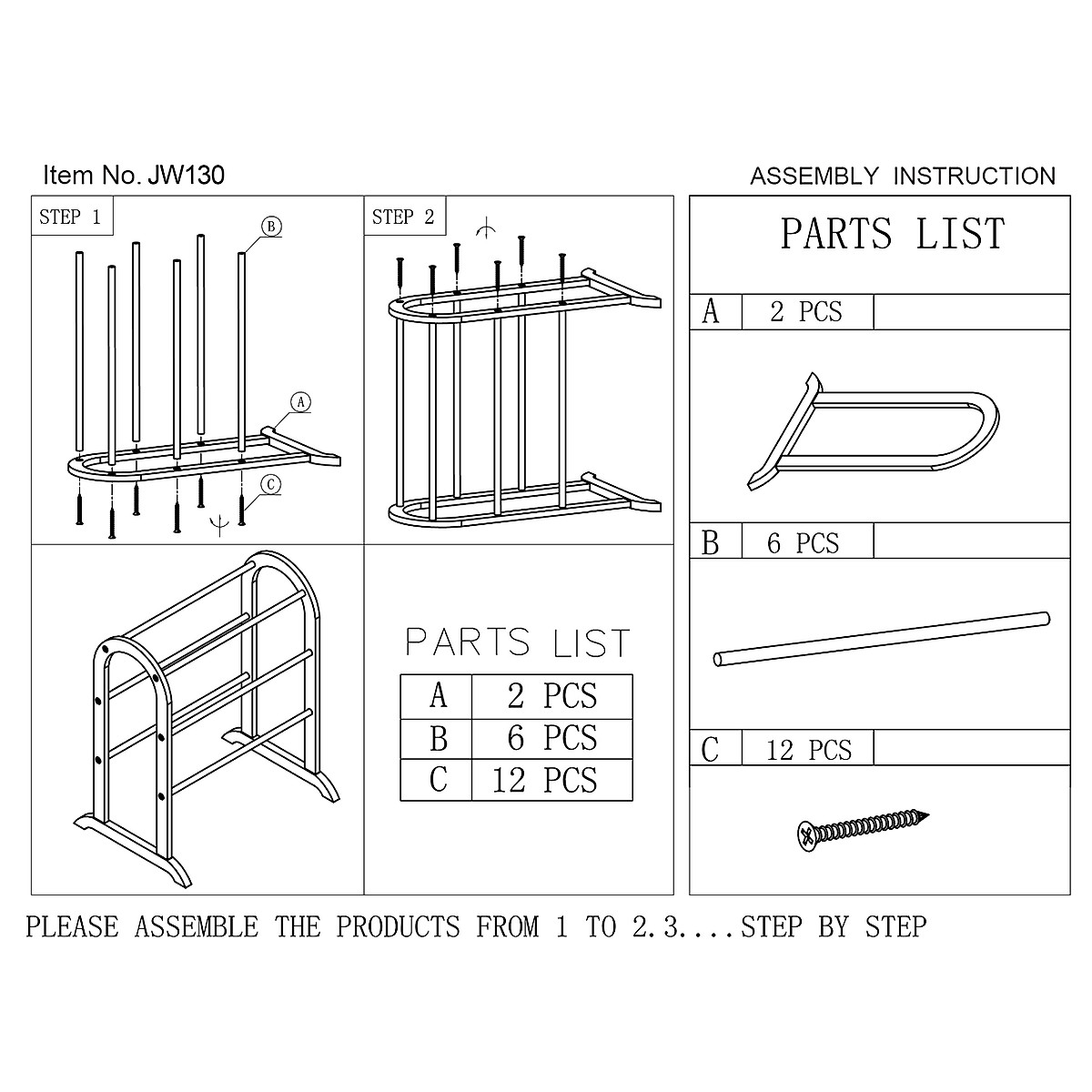 Frenchi Home Furnishing Quilt Rack, Cherry Finish