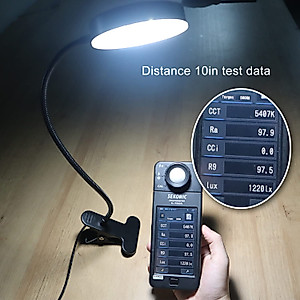 AVEVA Clip on Desk Lamp,96 CRI Eye Protection Book Light,Small Desk Lamp for Dorm,3 Color Modes,Dimmable LED Table Lamp,Black Metal Body 360° Gooseneck Reading Light (Non-Rechargeable )