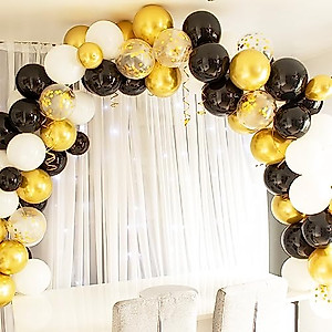 XIXIGOU 110 Pcs Gold Balloons Different Sizes 18/12/10/5 Inch Metallic Gold Balloon Garland Arch Kit, Gold Latex Balloons for Baby Shower/Birthday Party/Wedding Party/Graduation Party Decoration