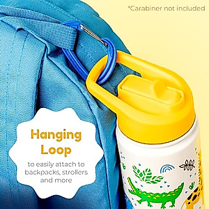 BOZ Kids Water Bottle for School with Straw Lid, Stainless Steel Insulated Water Bottle for Kids, Toddler Water Bottle, Leak Proof Water Bottle for Kids and Toddlers, 14 oz (414ml) (Safari)