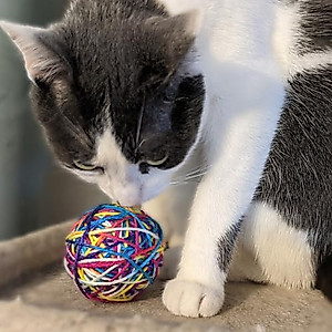SPOT Ethical Products Sew Much Fun/Yarn Ball Cat Toy / 2.5" / 2Pack, Multicolor