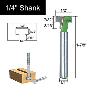 Finger Joint Router Bit with Tongue and Groove Router Bits, 3PCS 1/4 inch Shank Carbide Tool Sets (3PCS Finger Bit Sets) (T Slot)