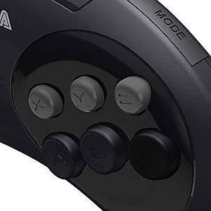 Retro-Bit Official Sega Genesis USB Controller 6-Button Arcade Pad for Sega Genesis Mini, PS3, PC, Mac, Steam, Switch - USB Port - (Black)
