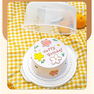 NVAZIOP Large 10 Inch Cake Carrier Keeper Stand with Handles and Lids Container for Transport Cake Holder Tray with Cover Round Cupcake Storage Kitchen Cooking Box