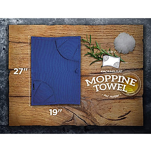 Rachael Ray Multifunctional 2-in-1 Moppine, Ultra Absorbent Kitchen Towel & Heat Resistant Pot Holder, Blue