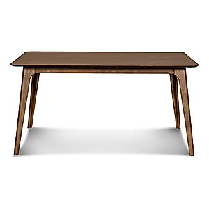 New Classic FURNITURE Mid-Century Modern Oscar Dining Table, 60-Inch, Walnut